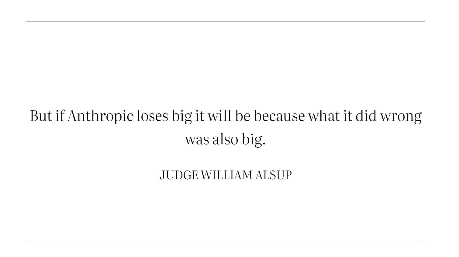 Judge Alsup denies Anthropic’s motion for stay–and further justifies ...