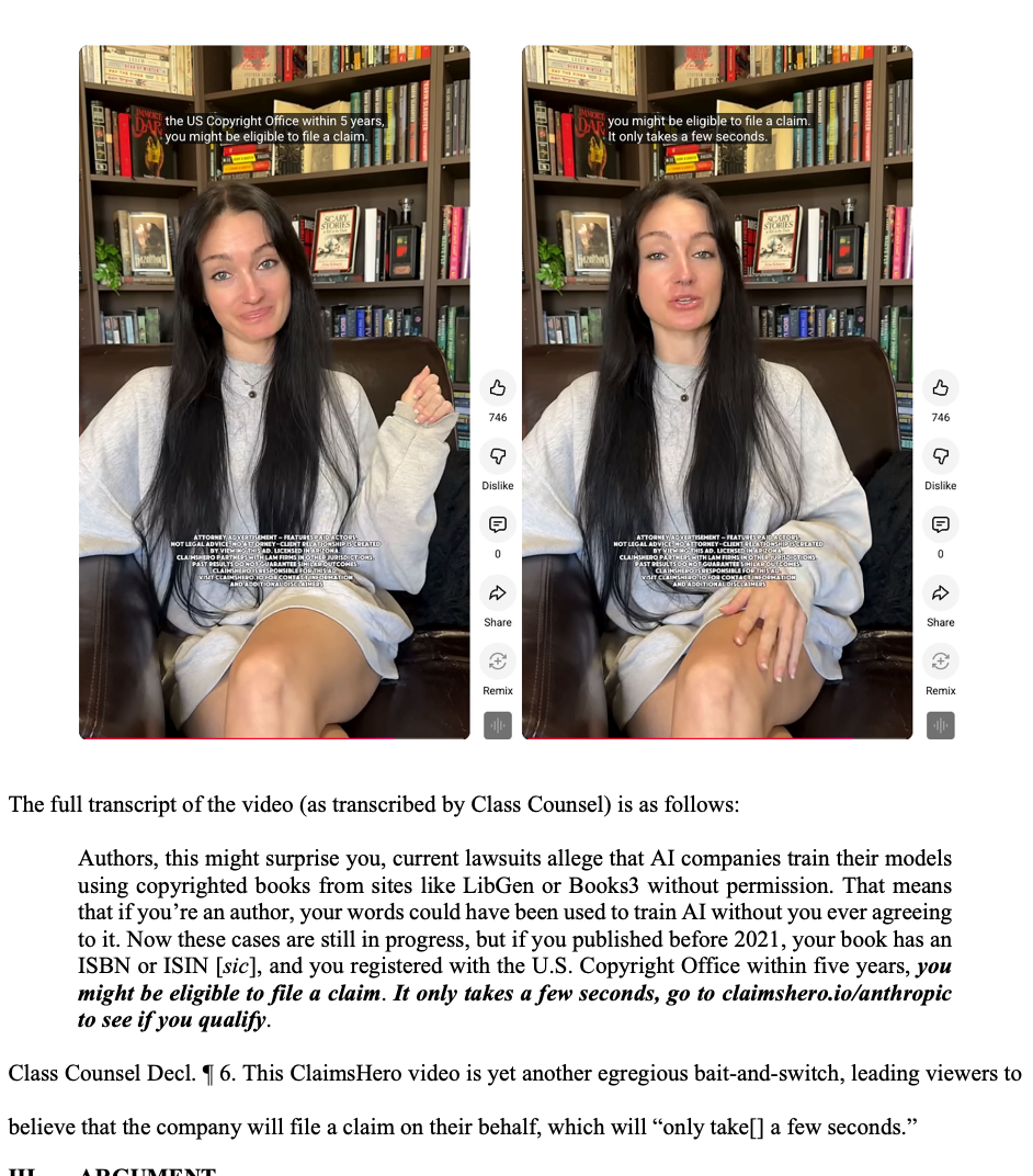 Bartz Class Counsel asks for leave to file reply to ClaimsHero. Proposed reply blasts ClaimsHero ...