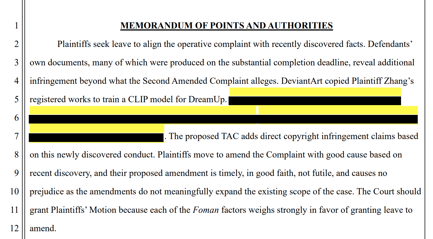 Artist Plaintiffs seek leave to file 3rd amended complaint to add new ...